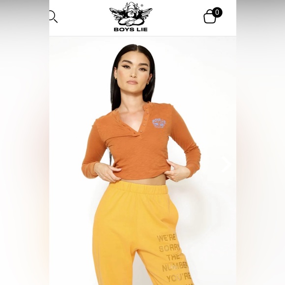 Boys Lie | Tops | Nwt Boys Lie Nutmeg Perspective Shift Crop Henley | Poshmark